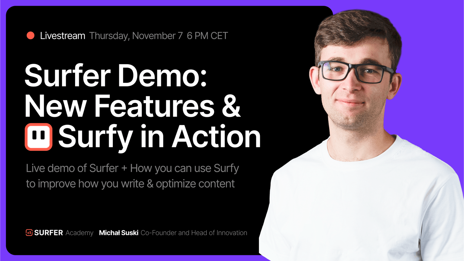 Surfer Academy – Watch, learn & rank high with Surfer co-founder Michał ...