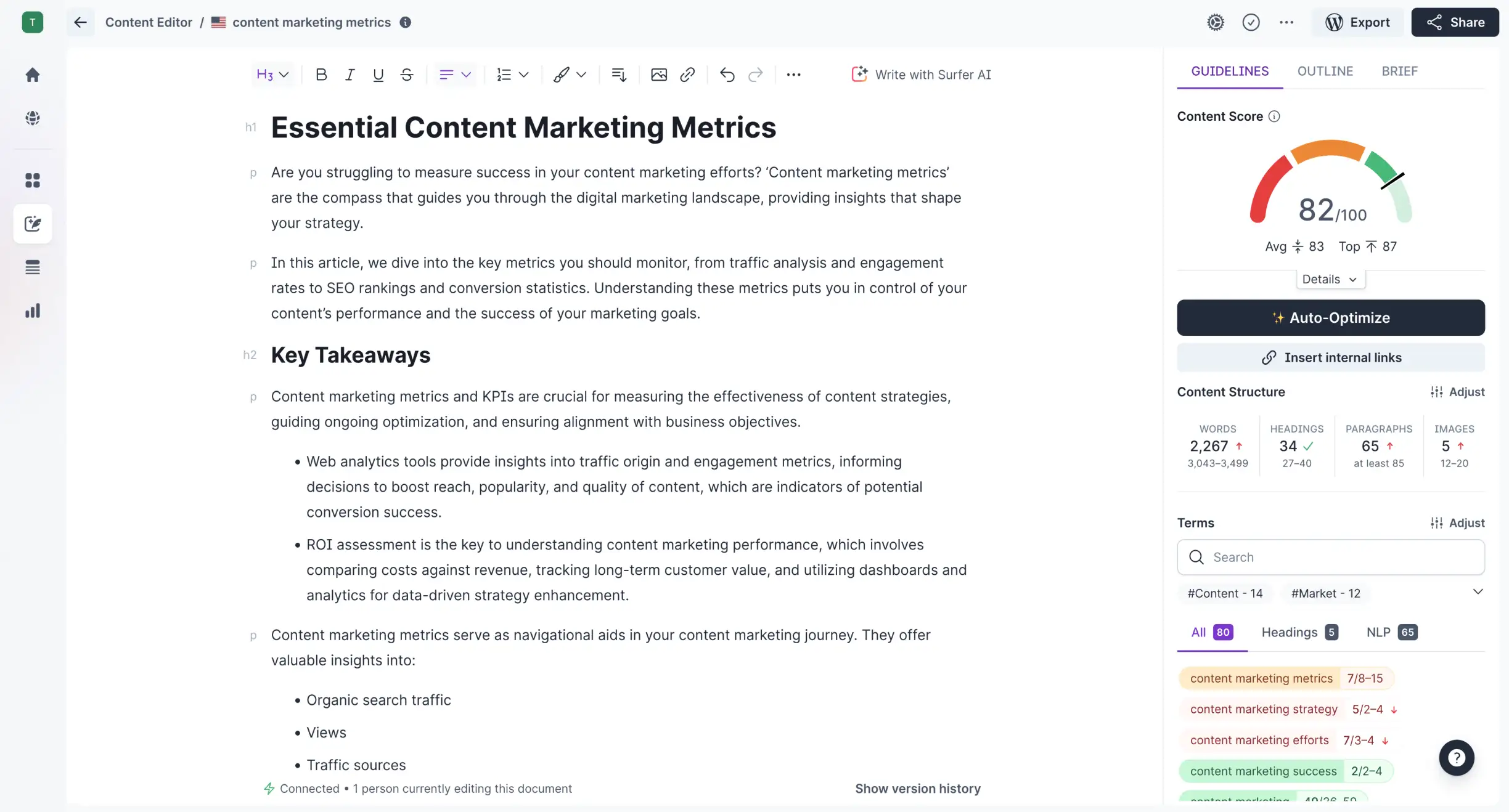 Surfer SEO Content Optimization Platform